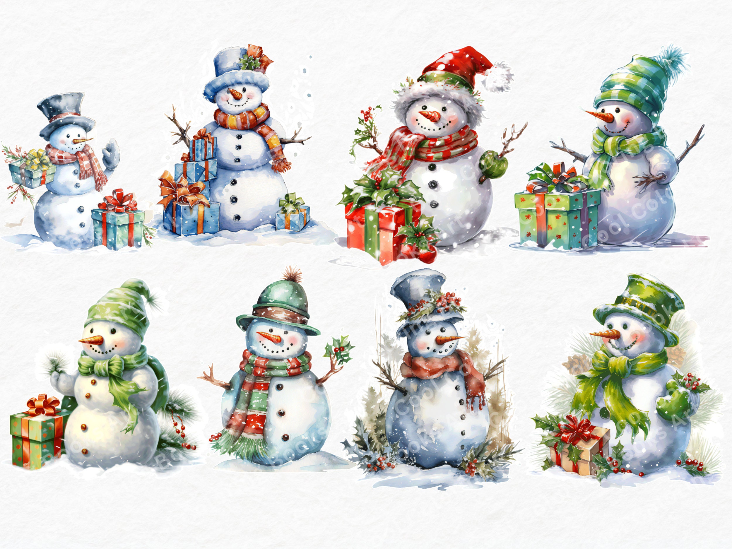 20 Snowman Clipart, Snowman Clip Art,christmas Clipart, Digital ...