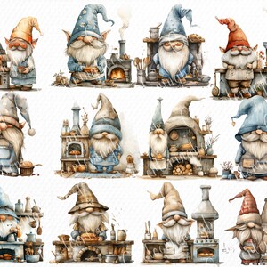 25 PNG Watercolor Baker Gnomes, Baking Gnomes Png, Chef Gnome, Cute ...