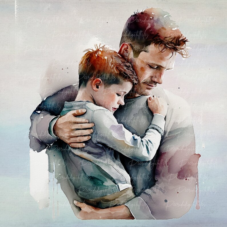 Watercolor Father's Day Clipart 4 PNG Sublimation Files - Etsy