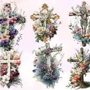18 Flower Cross Watercolor Clipart Bundle (digital Downloads) - Etsy