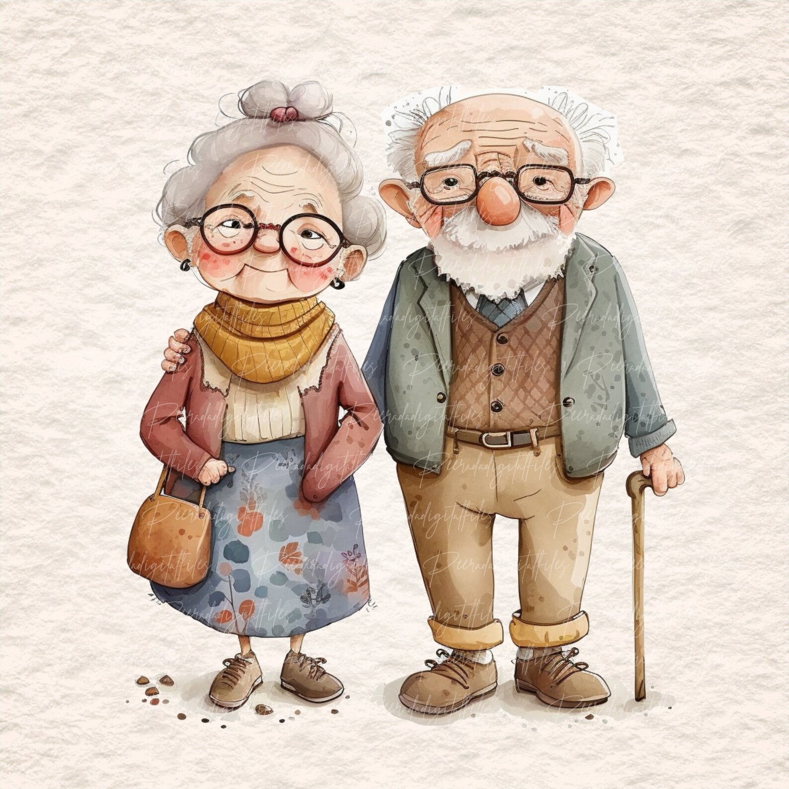 Grandparents Watercolor 5 Png Bundle , Sublimation Png , Clipart , T ...