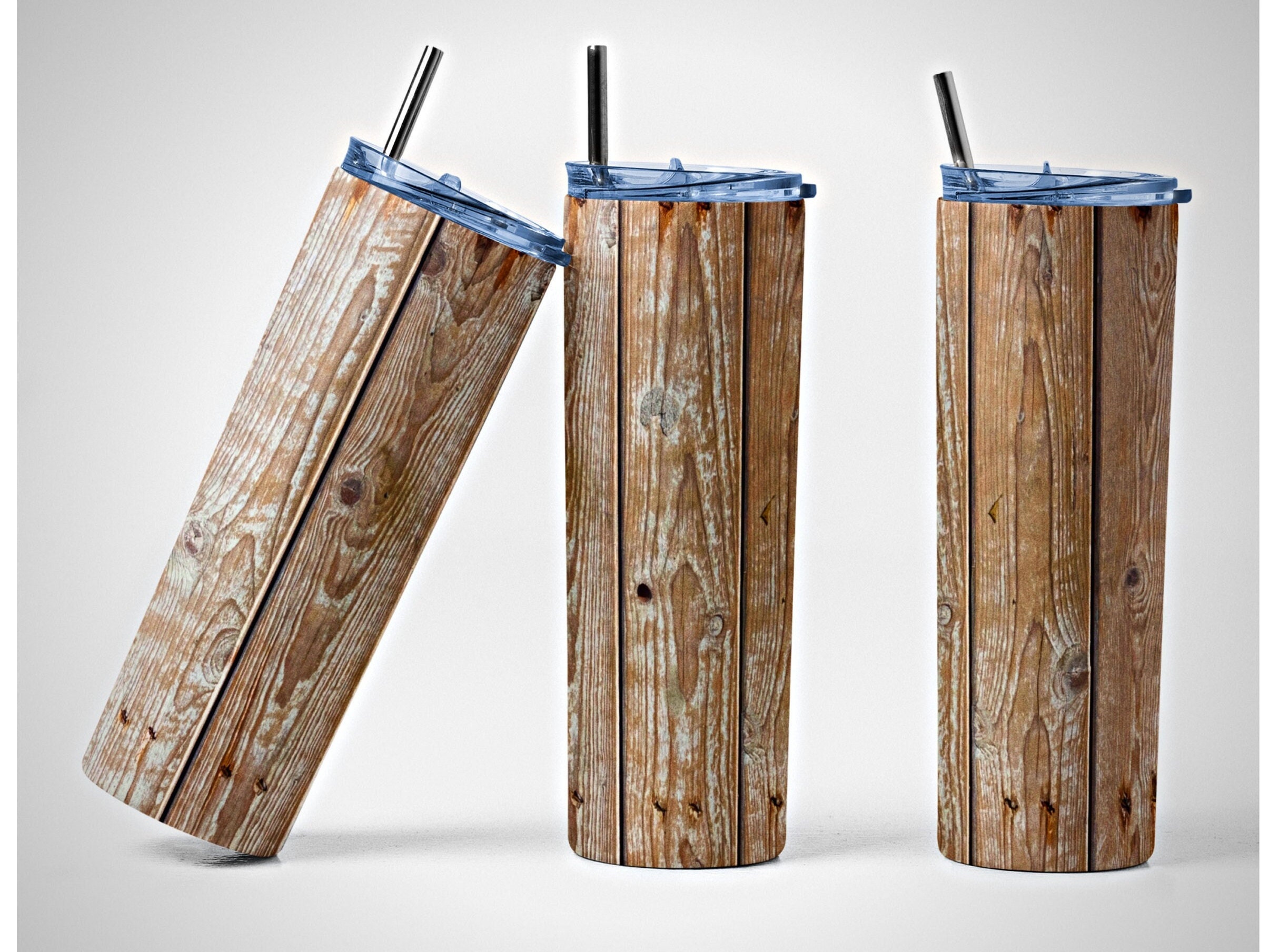 20 Oz Skinny Tumbler Rustic Wood Tumbler Wrap Design - Etsy
