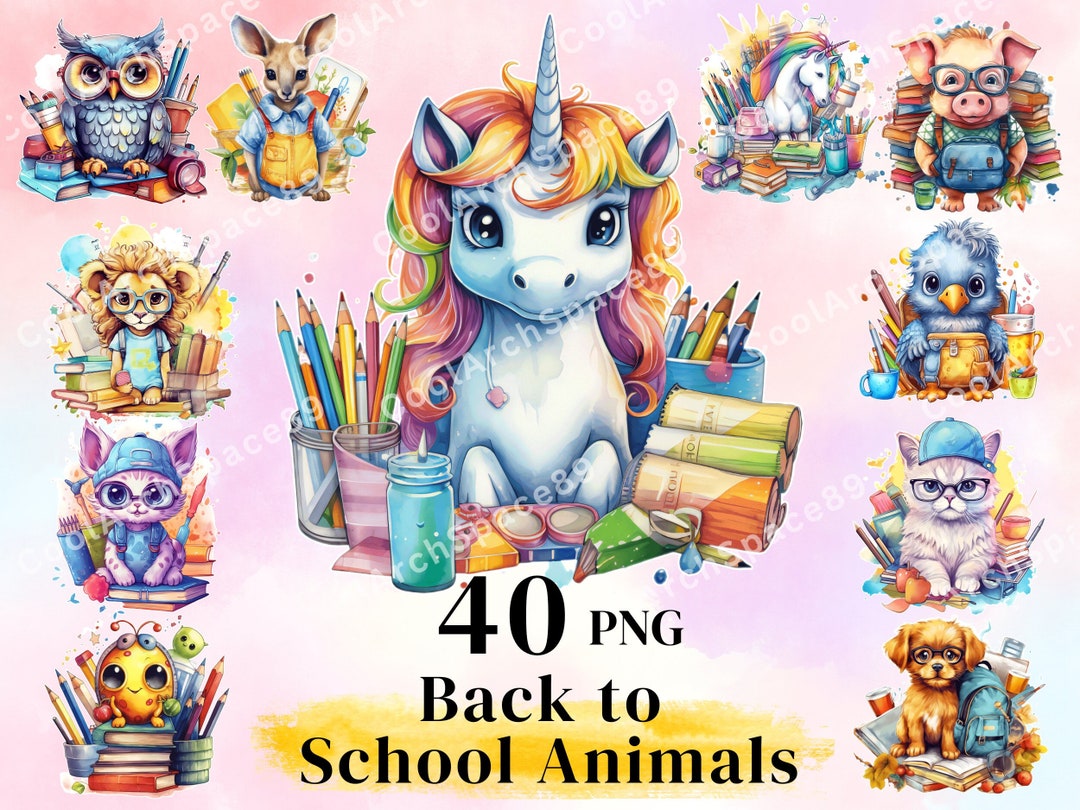 40 PNG Back to School Animals Clipart, Adorable School Animals PNG ...