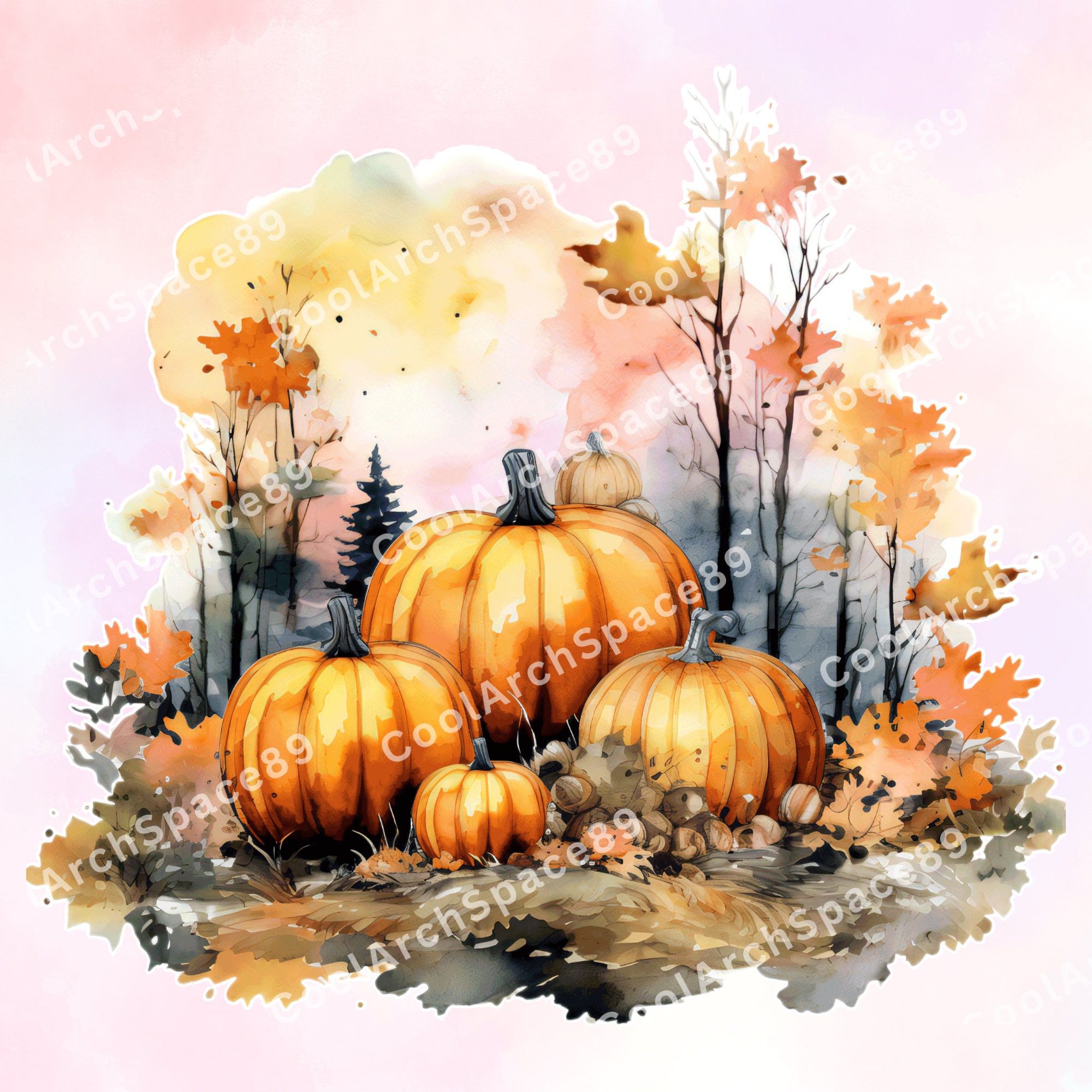 12 Autumn Pumpkin Clipart Farmhouse Pumkin Clipart Garden - Etsy