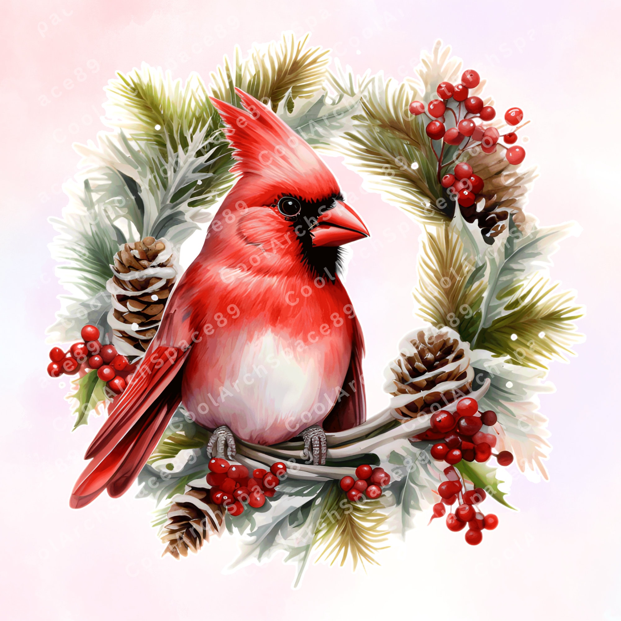 35 Christmas Red Cardinal Clipart PNG Watercolor Clipart PNG - Etsy
