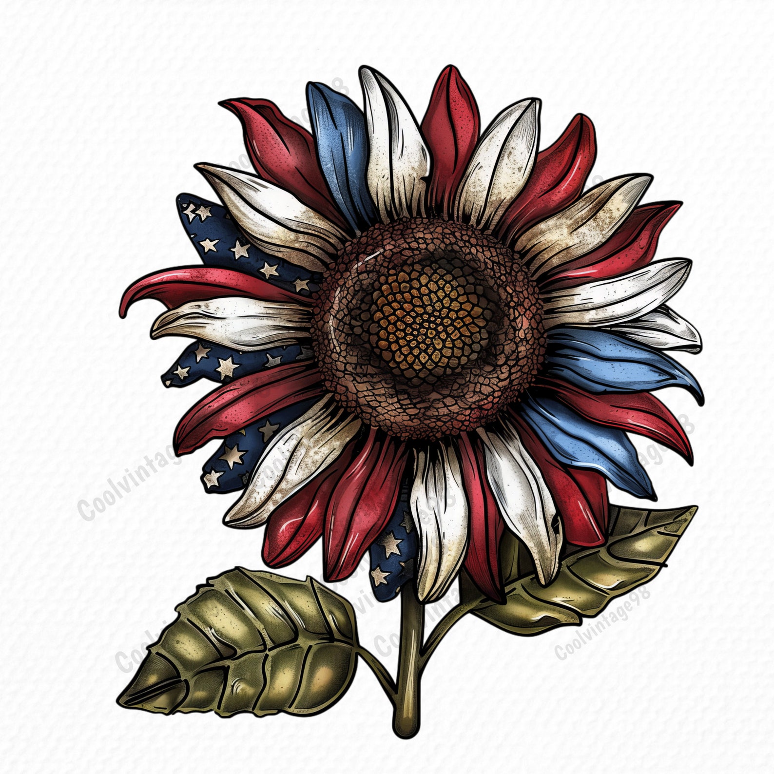 24 Patriotic Sunflower 4th of July , Sunflower, PNG File, Crafting ...