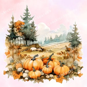 12 Autumn Pumpkin Clipart, Farmhouse Pumkin Clipart, Garden Clipart ...
