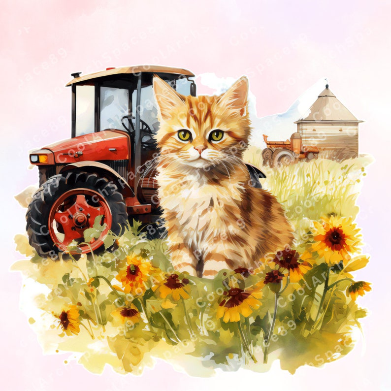 29 Watercolor Farm Landscape Cute Animals Clipart Farmhouse - Etsy