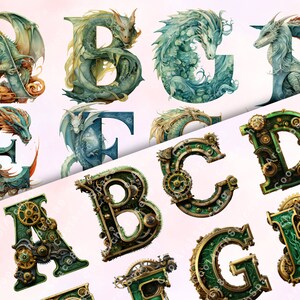 Rococo Goldceltic Letters A-Z PNG Files for Sublimation ,digital ...
