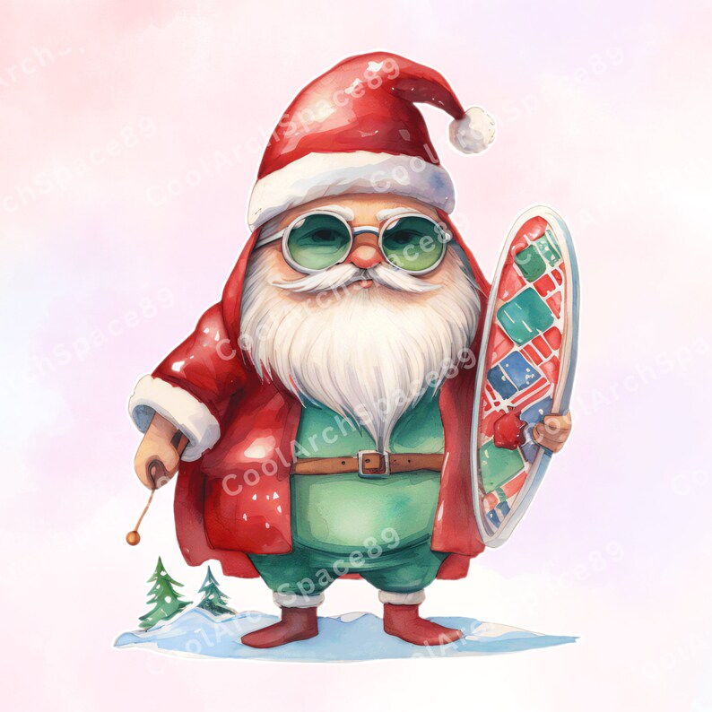 10 Santa on the Beach Clipart. Digital Art & Sublimation. Christmas in ...