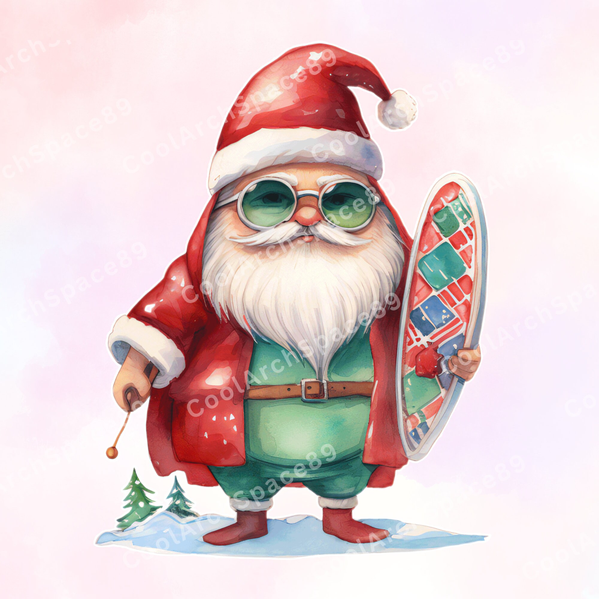 10 Santa on the Beach Clipart. Digital Art & Sublimation. Christmas in ...