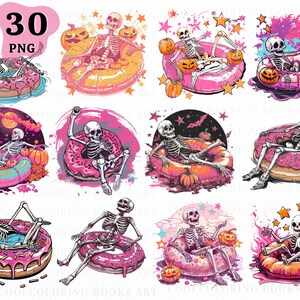 30 PNG Skeleton Donut Halloween Clipart, Donut PNG, Snarky Skeleton ...