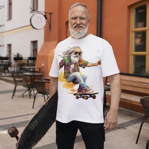 38 Hippie Grandpa Clipart PNG Bundle , Funny Grandfather Watercolor Art Clipart, Elderly PNG ...