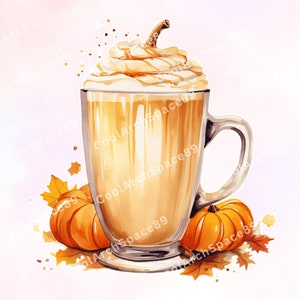 20 Fall Coffee Bundle Png , Halloween Coffee Latte Png Bundle, Pumpkin ...