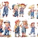 25 Cute Kids Funny PNG Clipart Bundle , Cute Little Cartoon Happy Girls ...