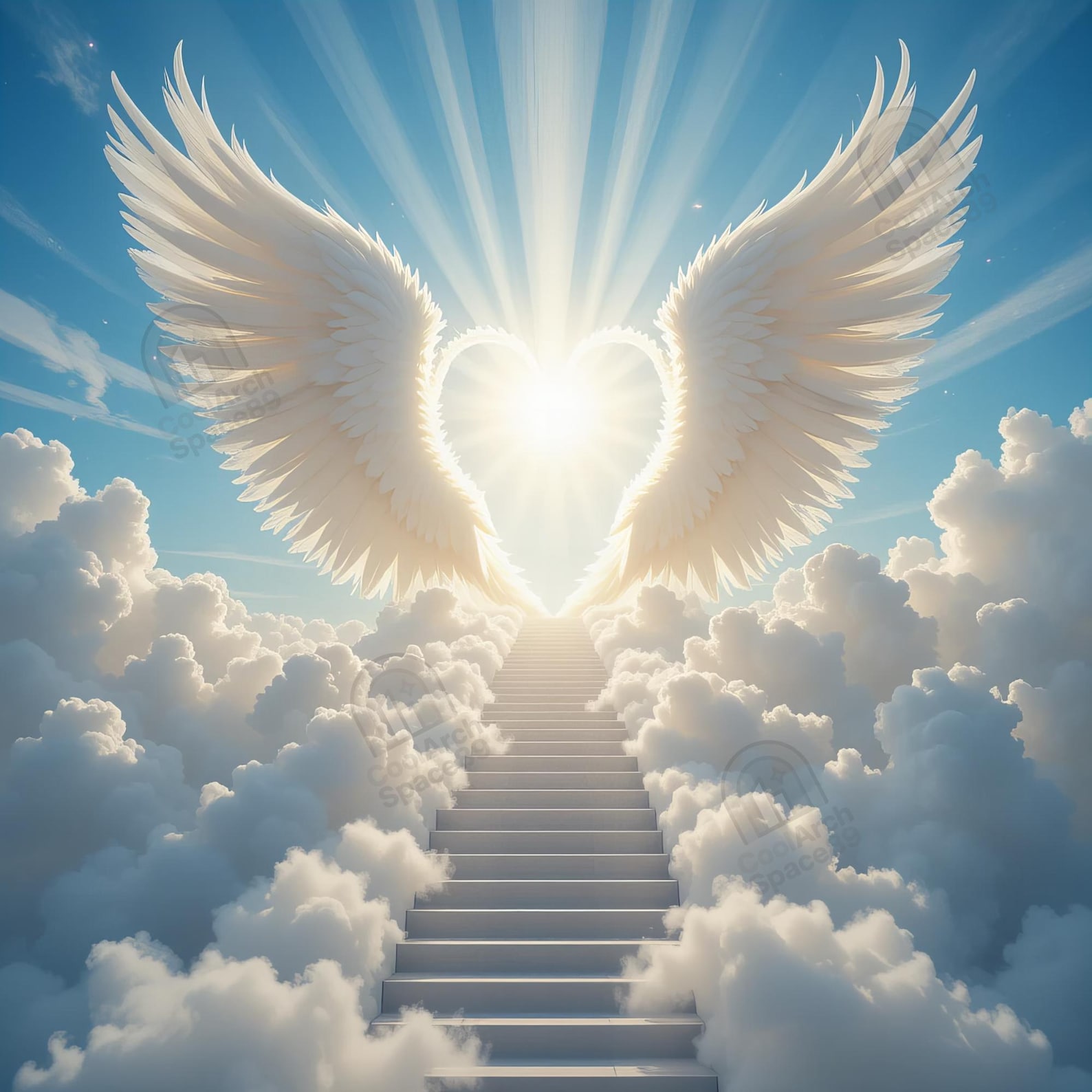 Stairway to Heaven Angel Wing Background: (JPG Digital Download) - Etsy