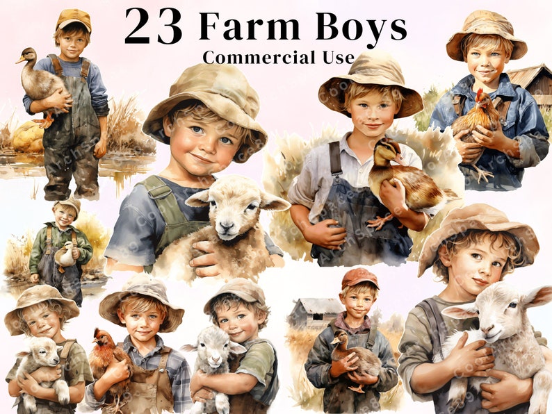 23 Farm Boy Clipart, Farm Clipart, Cottagecore Clipart, Farm PNG Bundle ...