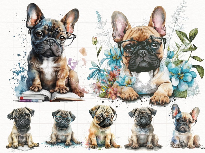 Watercolor Dogs Clipart Bundle, Dog Portraits (PNG) - Etsy