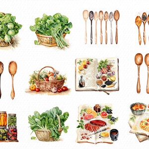 45 Kitchen Clipart Cooking PNG, Rustic Cooking Clipart, Baking Clipart ...