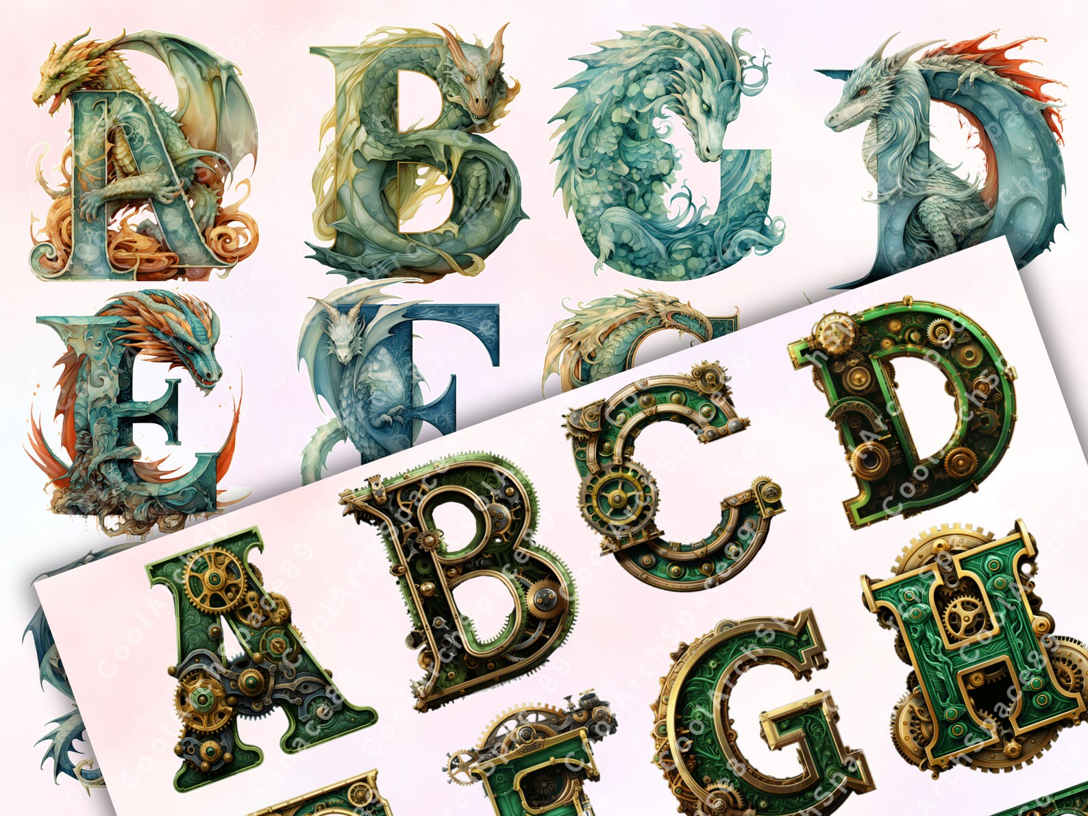 Typogrphy Sculpture Letter 3D Old English Alphabet Clipart A Z ...