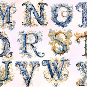 Victorian Letters English Alphabet Clipart A- Z , Vintage Ephemera, PNG ...