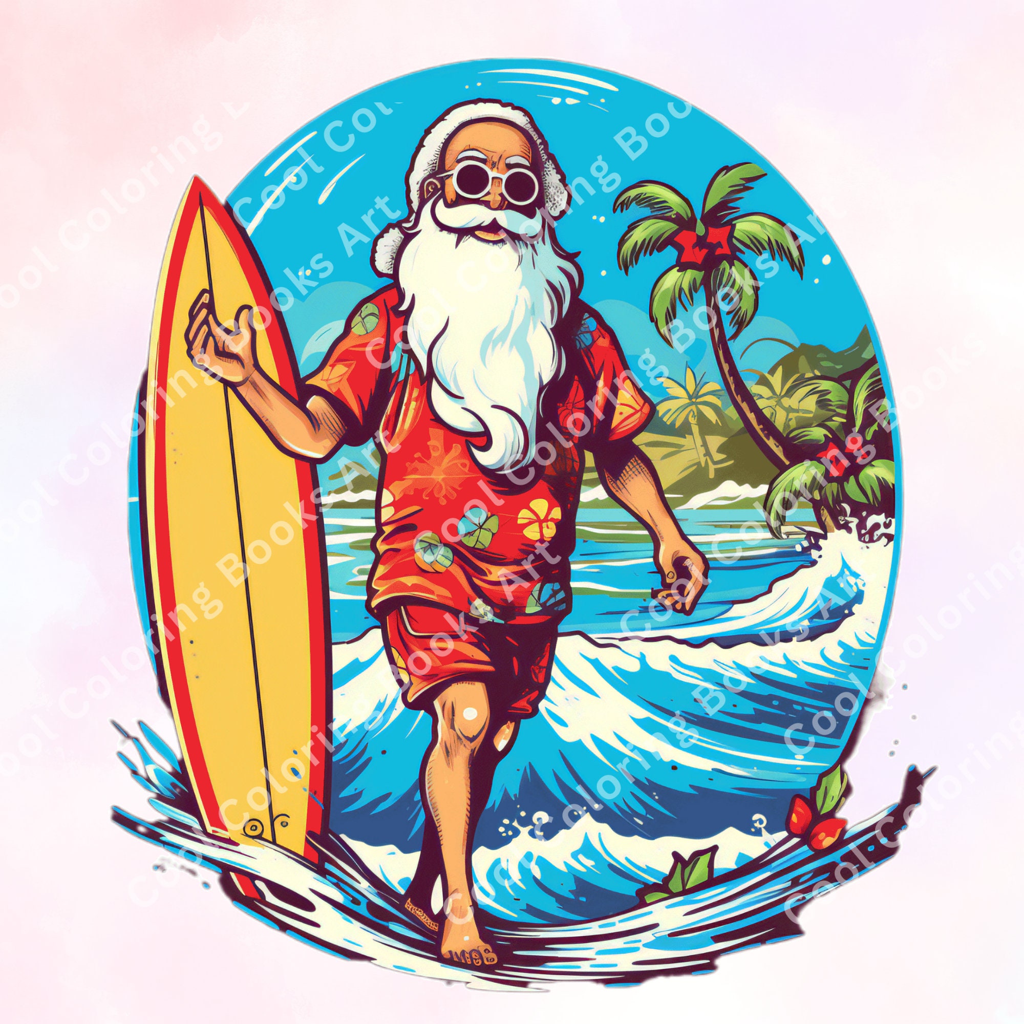 10 Santa on the Beach Clipart. Digital Art & Sublimation. - Etsy