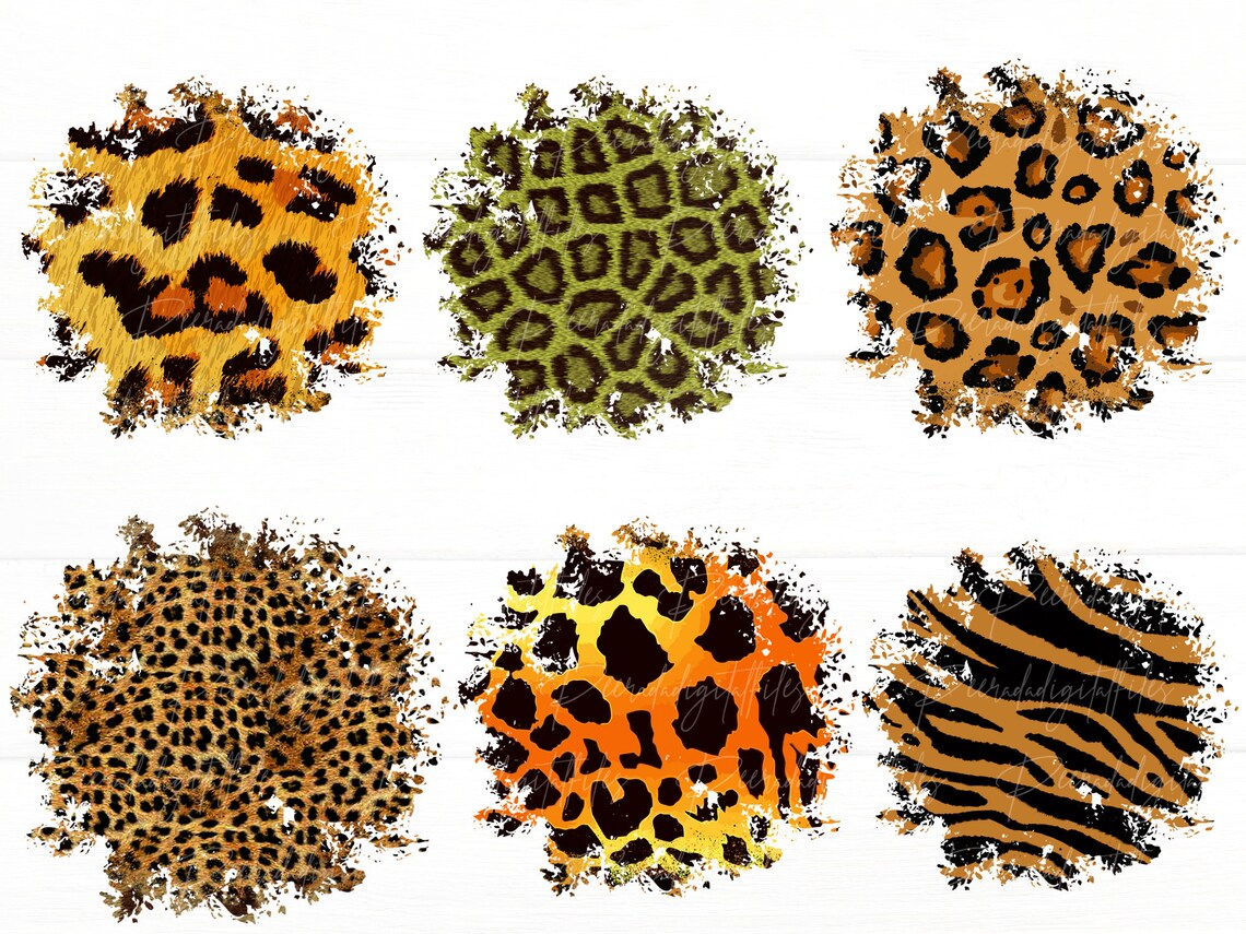 Distressed Leopard Background Png Background Splash Cheetah - Etsy