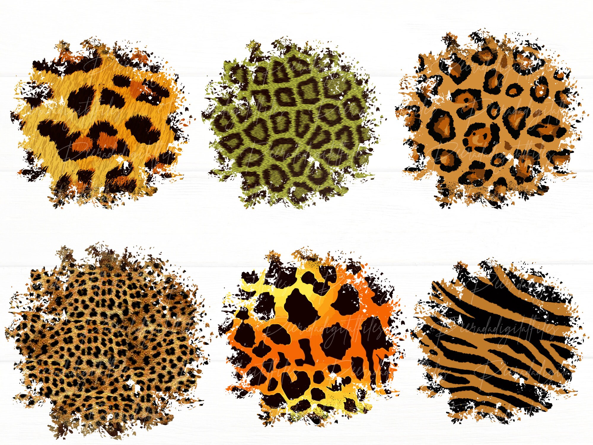 Distressed Leopard Background Png Background Splash Cheetah - Etsy