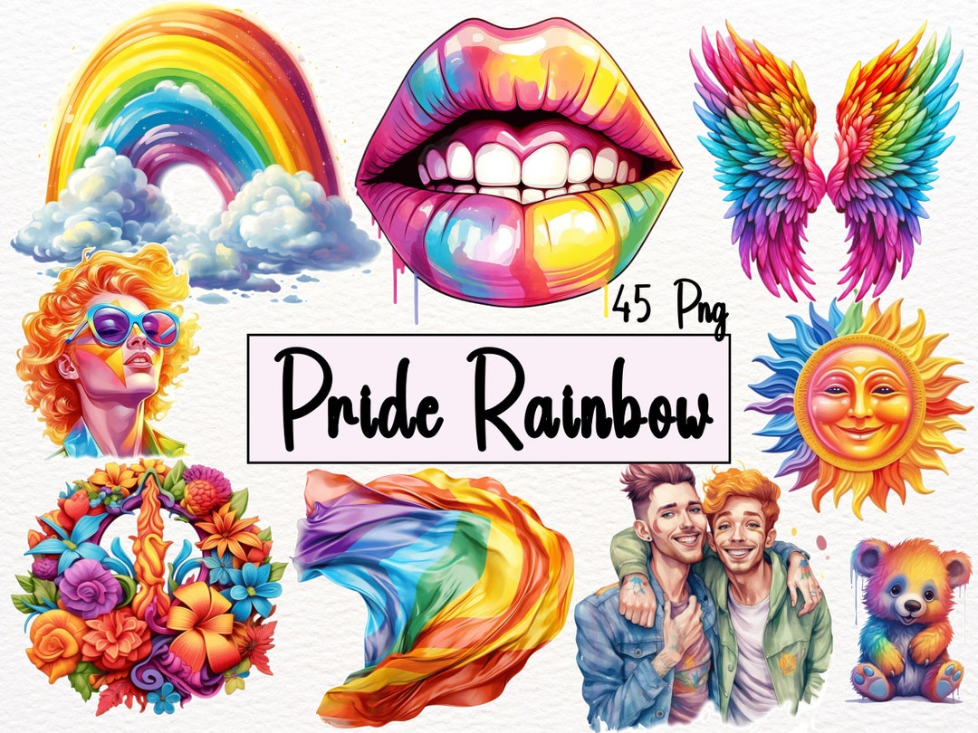 45 PNG Watercolour LGBTQ Pride Clipart Bundle, LGBT Pride Month Files ...