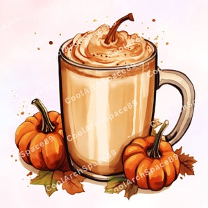 20 Fall Coffee Bundle Png , Halloween Coffee Latte Png Bundle, Pumpkin ...