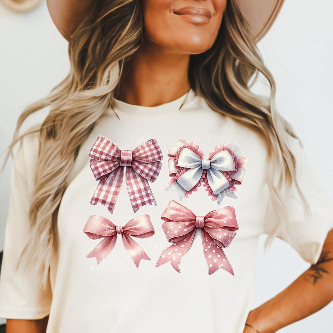 10 Watercolor Pastel Pink Bows Clipart PNG, Coquette Pink Bows, Pastel ...