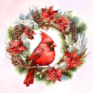 18 Christmas Red Cardinal Clipart PNG Bundle , Watercolor Clipart PNG ...