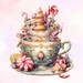 16 Watercolor Christmas Tea Clipart, Winter Holiday Tea Cups, Garden ...