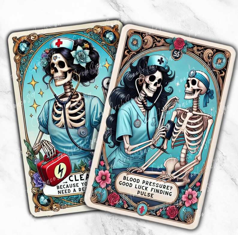 Nurse Tarot Card Clipart: Medical-themed Vintage Art (PNG) - Etsy
