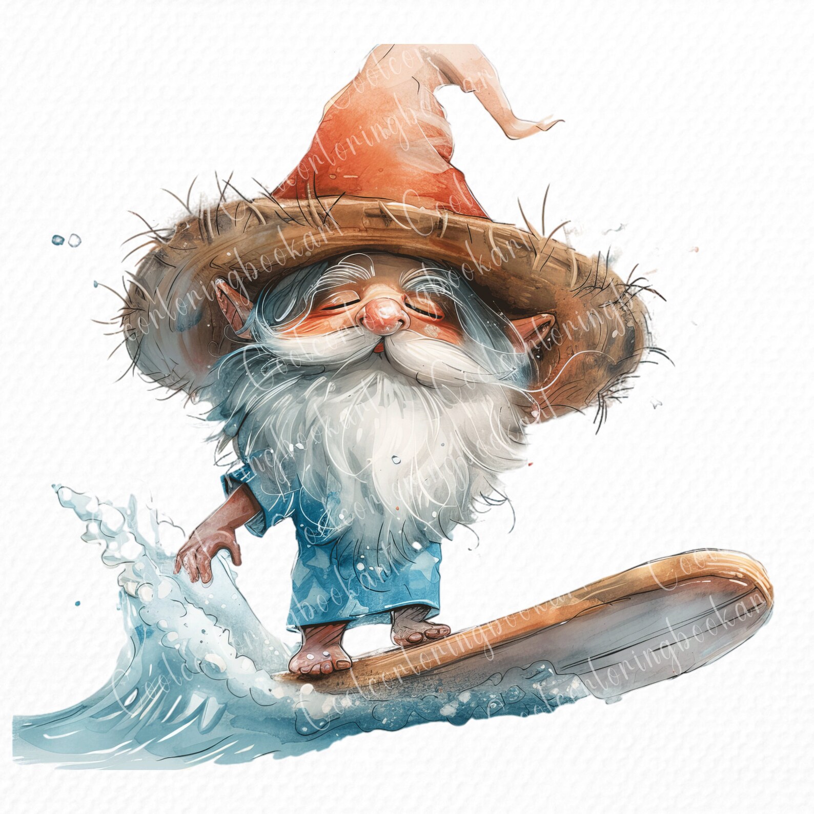 27 PNG Summer Surf Board Gnome Clipart Gnome Clipart, Surf Gnome Png ...