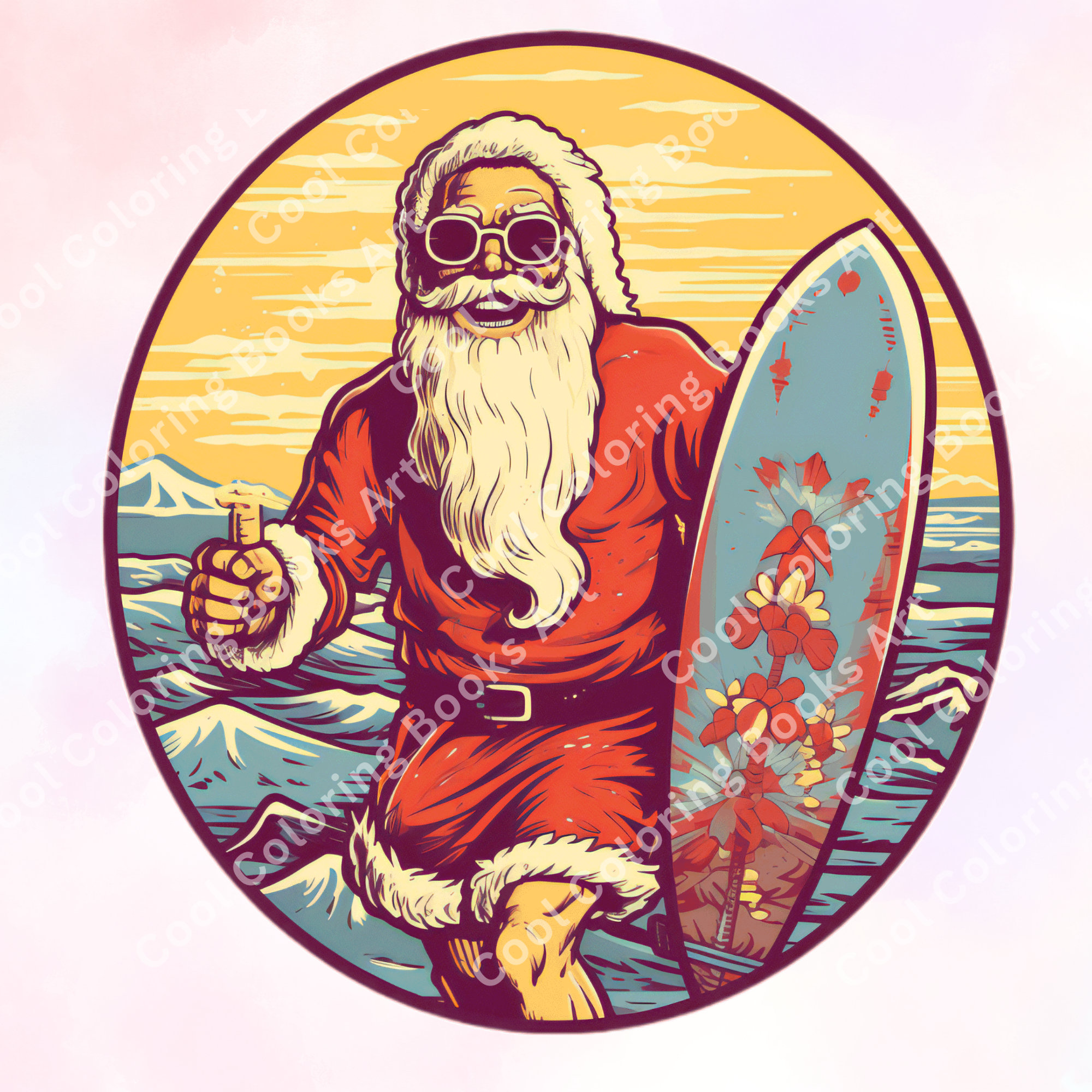 10 Santa on the Beach Clipart. Digital Art & Sublimation. Christmas in ...