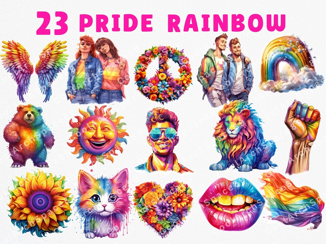 23 PNG Watercolour LGBTQ Pride Clipart Bundle LGBT Pride - Etsy