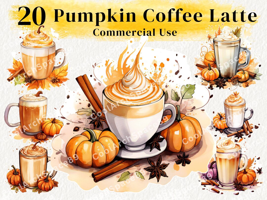 20 Fall Coffee Bundle Png , Halloween Coffee Latte Png Bundle, Pumpkin ...