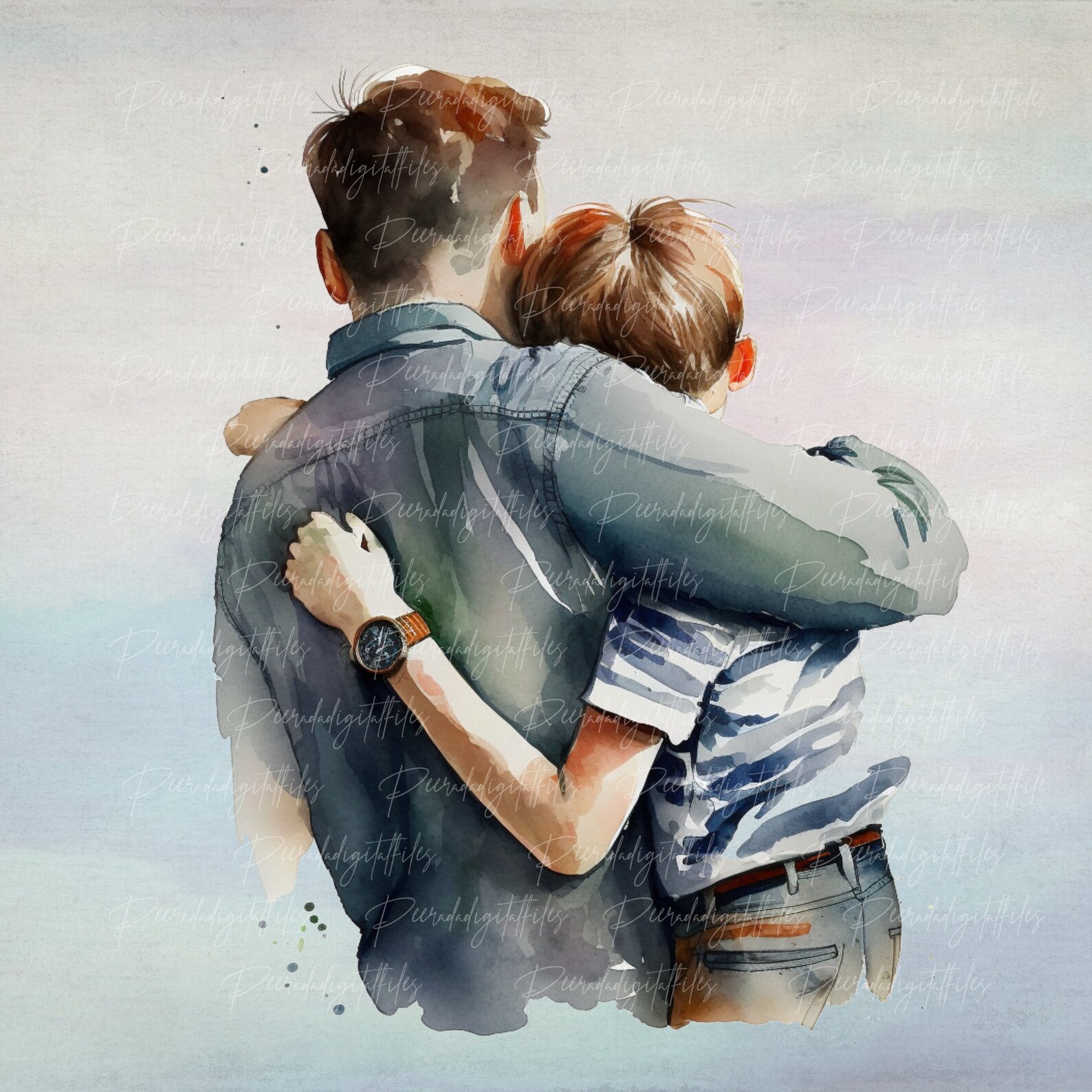 Watercolor Father's Day Clipart 4 PNG Sublimation Files - Etsy