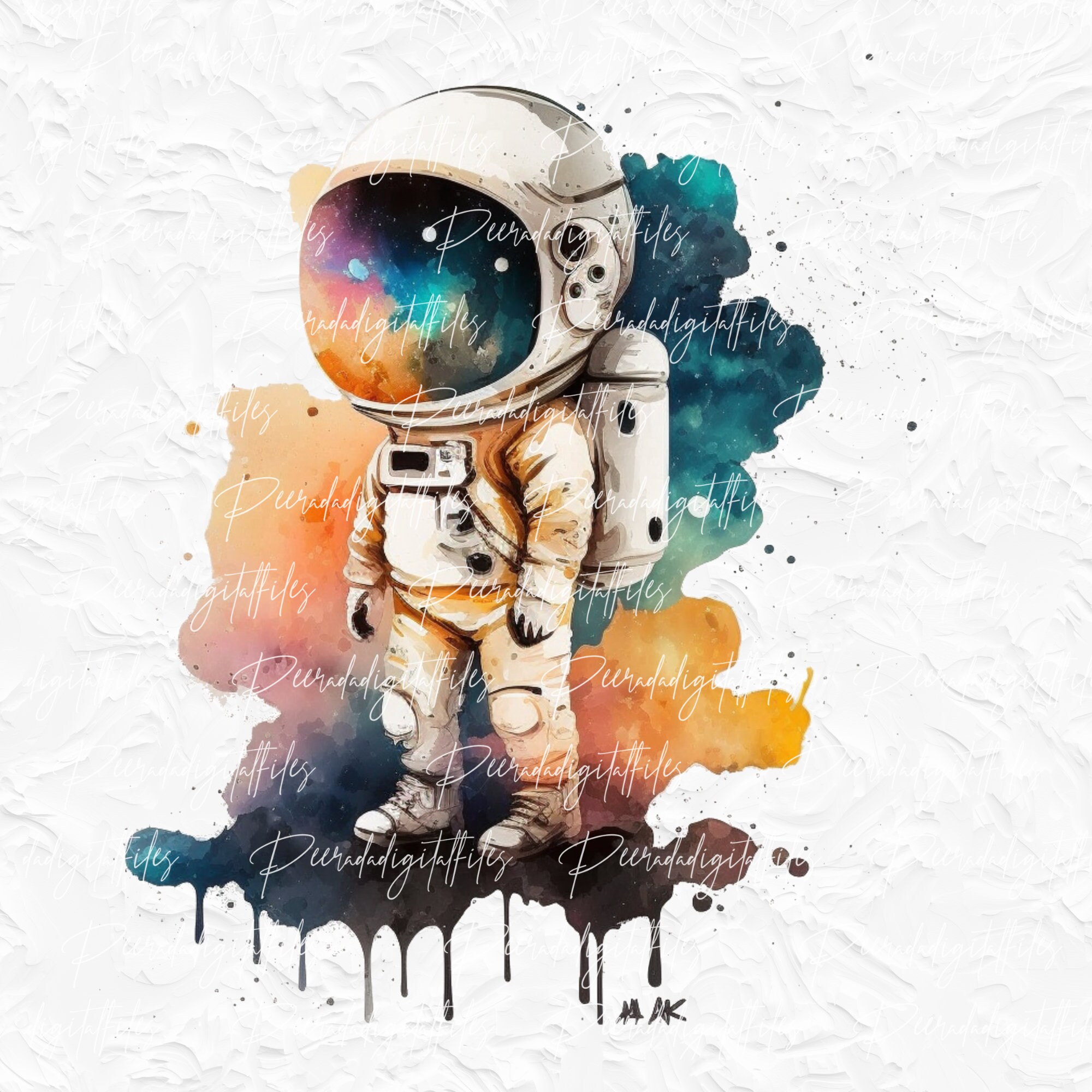 4 PNG Watercolor Clipart, Watercolor Astronaut, Space Clipart, Nursery ...