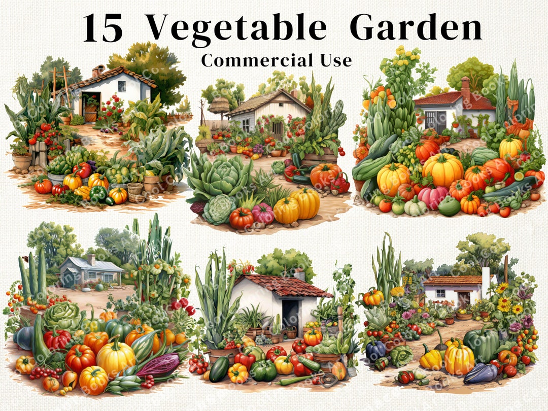 15 Vegetable Clipart Gardening Clipart Bundle Cottagecore Garden . - Etsy
