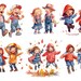 25 Cute Kids Funny PNG Clipart Bundle , Cute Little Cartoon Happy Girls ...