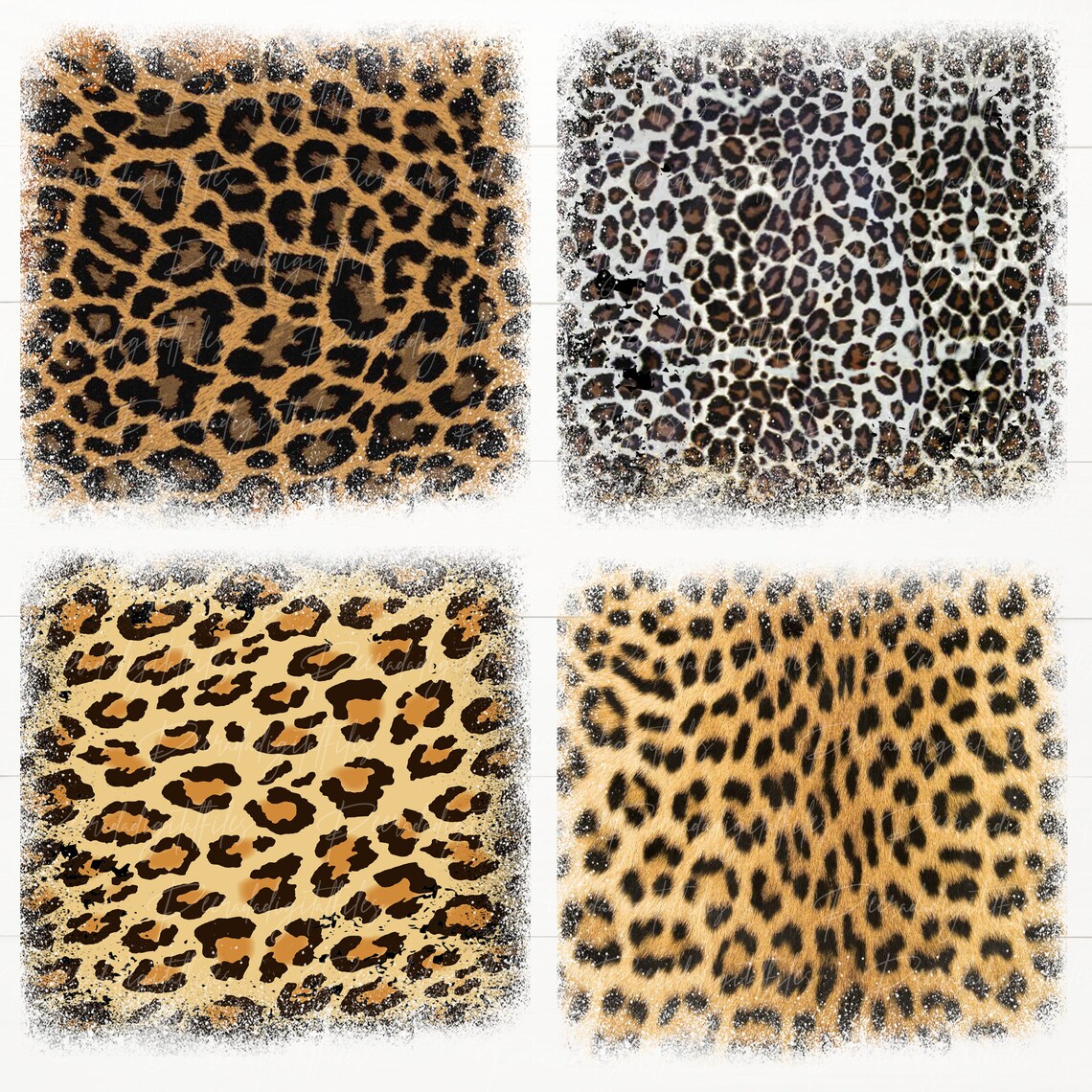 Distressed Leopard Background Png Background Splash Cheetah - Etsy