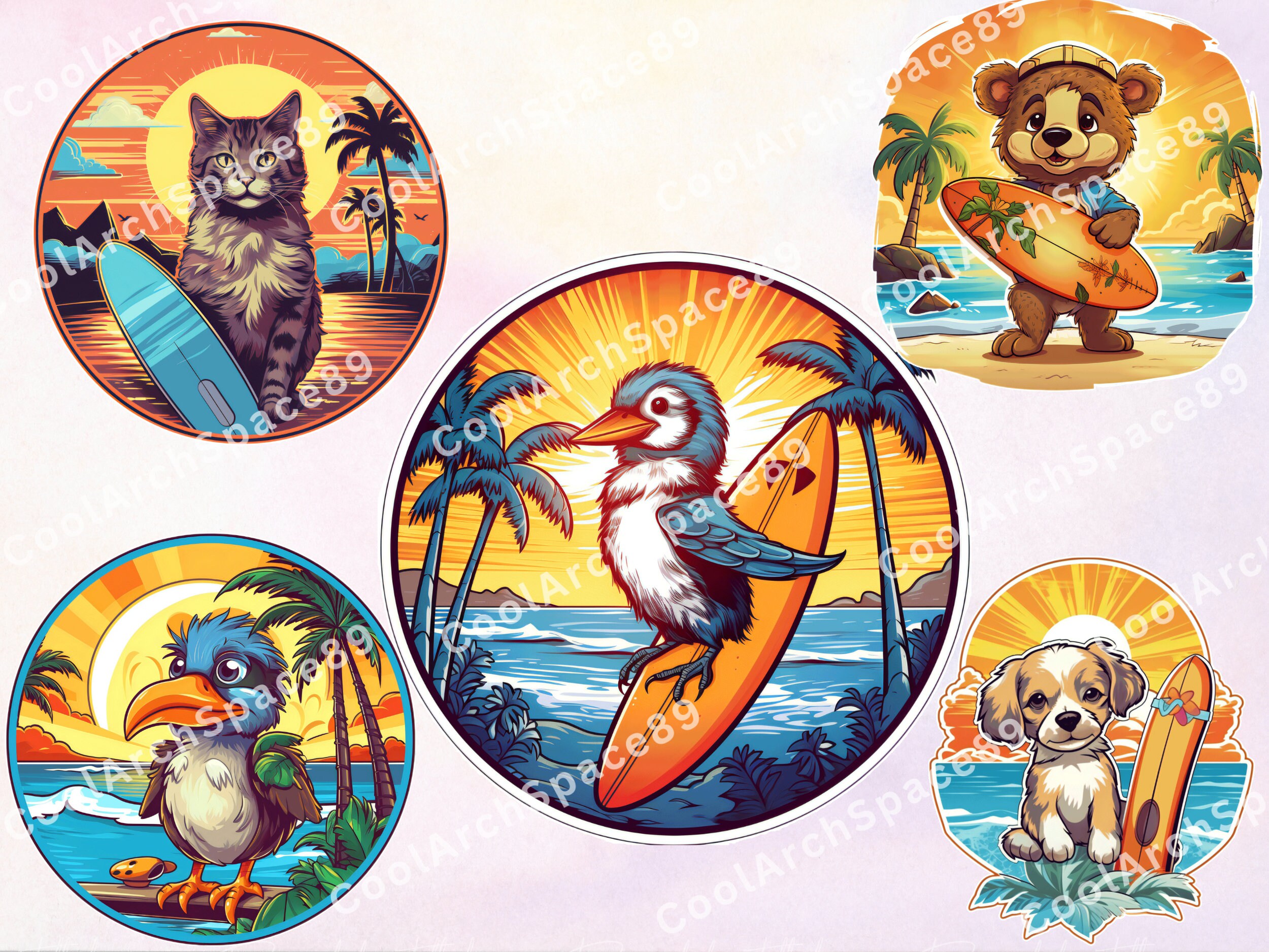 36 Summer Animals Clipart Bundlecute Animal Images With Sunglasses ...