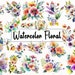 20 PNG Watercolor Floral Clipart, Aquarelle Summer, Spring Watercolor ...