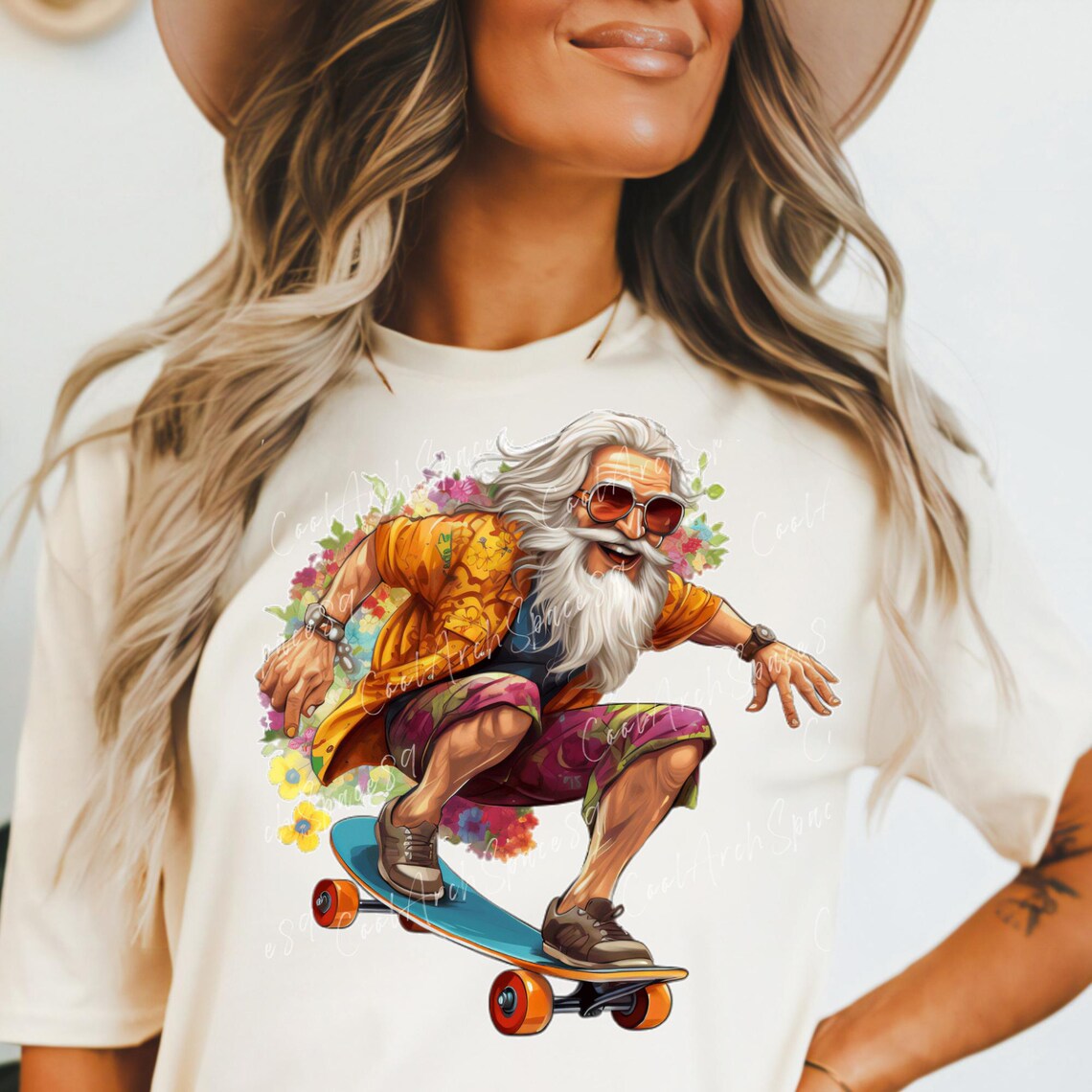 38 Hippie Grandpa Clipart PNG Bundle: Watercolor Art (instant Download ...