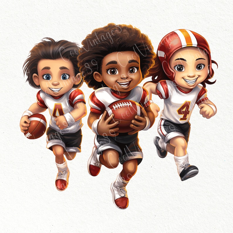 American Football Kids Clipart: PNG Bundle (digital Downloads) - Etsy