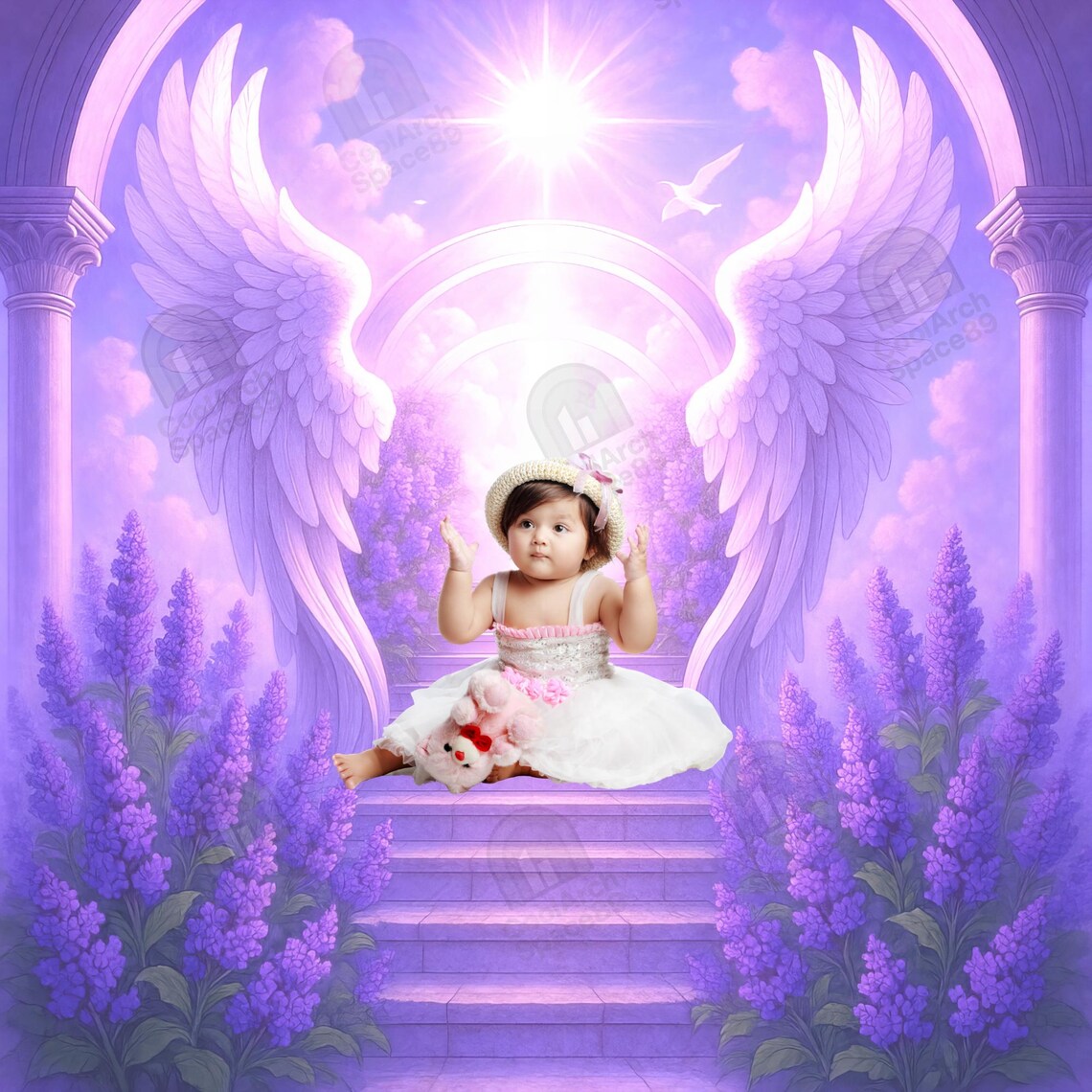 Purple Sky Heaven Background Clouds Memorial Digital Backdrops. - Etsy