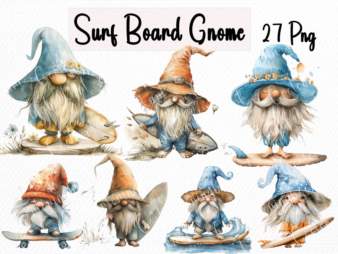 27 PNG Summer Surf Board Gnome Clipart Gnome Clipart, Surf Gnome Png ...