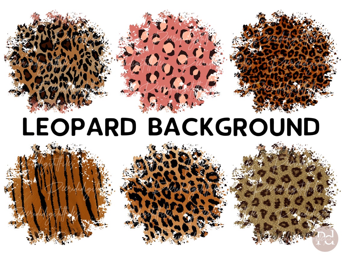 Leopard Background Png Bundle Background Splash Cheetah - Etsy